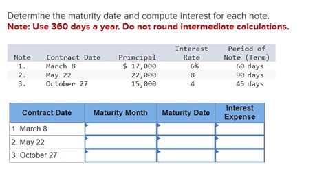 Solved Determine The Maturity Date And Compute Interest For Chegg Com
