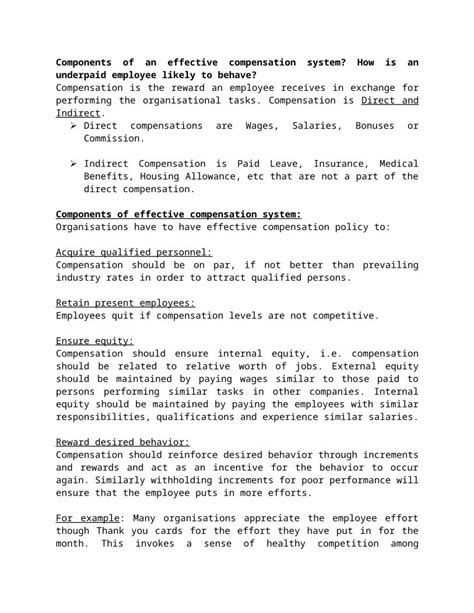 Doc Components Of Aneffectivecompensationsystem Dokumentips