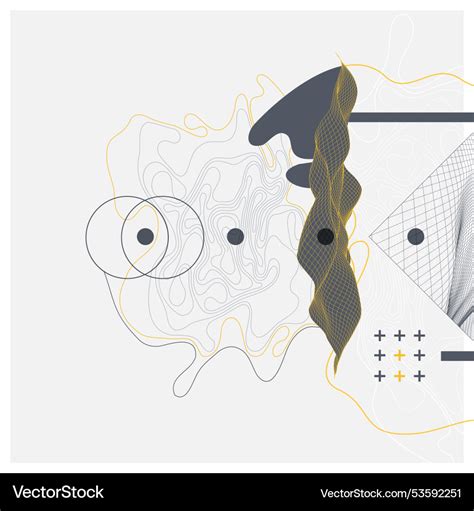 Abstract Art Wireframe Background Modern Science Vector Image