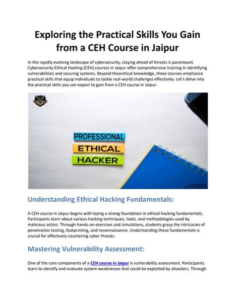 Exploring The Practical Skills You Gain From A Ceh Course In Jaipur Pdf