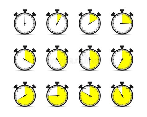 Set Of Timer Stopwatch Icons Isolated Stock Illustration Illustration Of Hour Chronometer