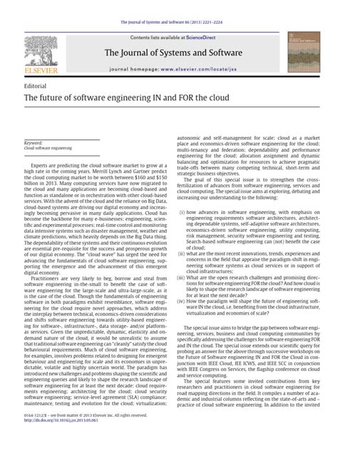 the future of software engineering in and for the cloud pdf cloud