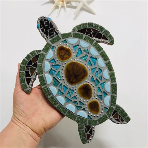 Handmade Sea Turtle Coastal Nautical Seascape Mosaic Wall Etsy In 2023 Turtle Wall Art