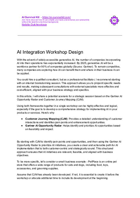 Pdf Ai Integration Workshop Design