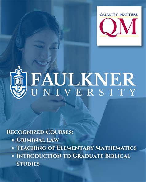 Faulkner University News Faulkner University Courses Earn Quality Matters Certification