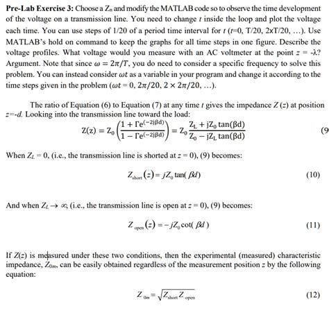 Pre Lab Exercise 3 Choose A Zn And Modify The Matlab Code To Observe