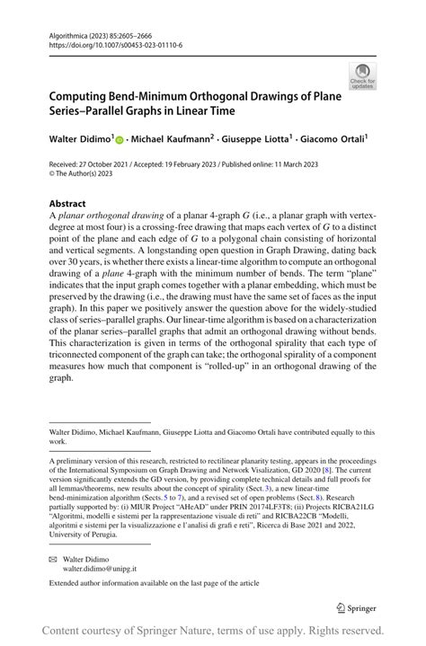 pdf computing bend minimum orthogonal drawings of plane series parallel graphs in linear time