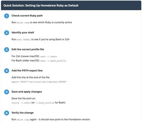 How To Fix Default Ruby Version Issues On Macos With Homebrew