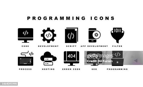 Programming Code Programmer Development Filtering Data Icons High Res Vector Graphic Getty Images