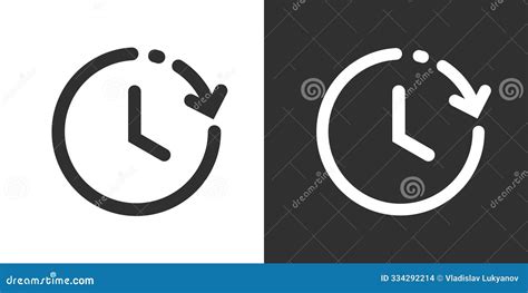 Delayed Start Icon Vector Automatic Timer Clock Watch Simple Line Stroke Pictogram Set Fast