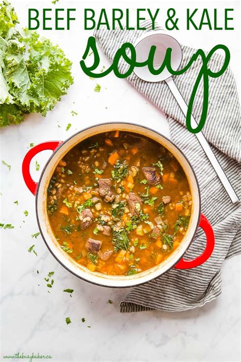 Beef Barley Soup With Kale One Pot The Busy Baker
