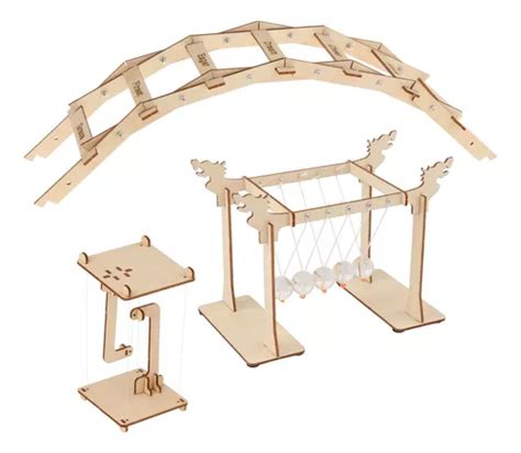 3x Science Experiments Diy Kits Wooden Stem Models Building Mercadolivre