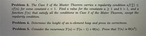 Solved Problem 3 The Case 3 Of The Master Theorem Carries A