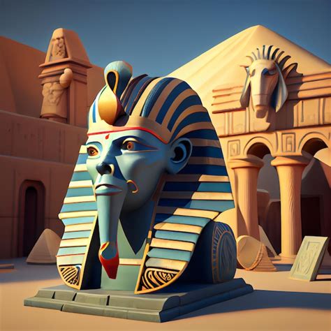 premium ai image egyptian sphinx in luxor egypt 3d rendering
