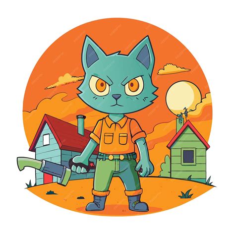 A Cat With A Gun Depicted As An Anime Character Navigating Through A