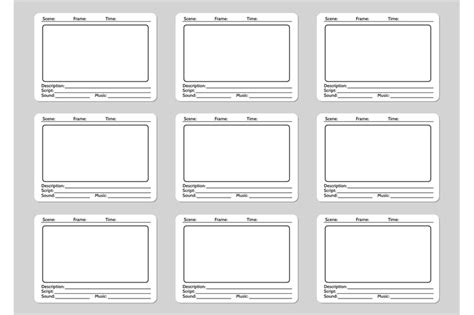 Storyboard Template For Film By Vectortatu TheHungryJPEG