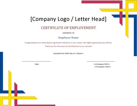 40 Best Certificate Of Employment Samples [free] ᐅ Templatelab