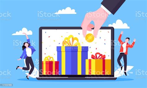 온라인 보상 및 선물을 받고 로열티 프로그램 포인트를 적립하십시오 개념에 대한 스톡 벡터 아트 및 기타 이미지 개념 고객 광고 Istock