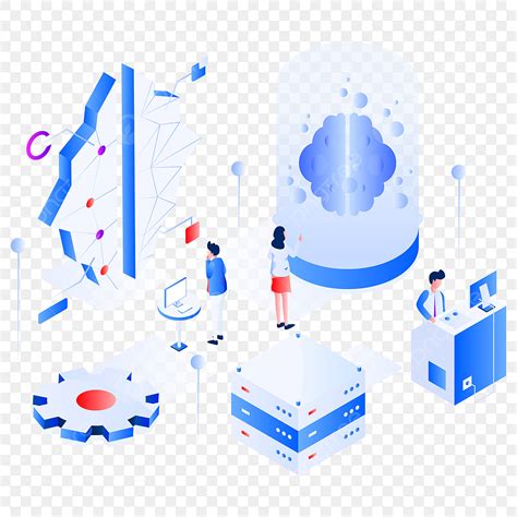 Design Concept Illustration Vector Design Images Machine Learning Isometric Illustration