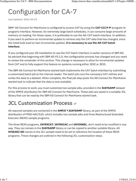 Configuration For Ca 7 Ibm Documentation Pdf Computer Engineering Software Engineering