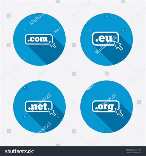 Toplevel Internet Domain Icons Com Eu Stock Vector Royalty Free 255340105 Shutterstock