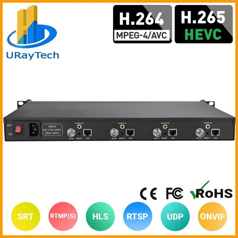 4 Channels H 265 H 264 SD HD 3G SDI To IP Streaming RTSP RTMP RTMPS SRT Encoder IPTV SDI Live