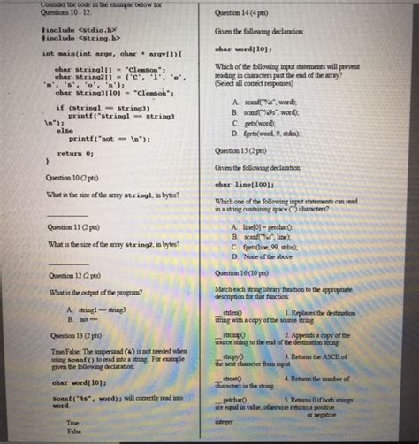 Solved Consider The Code In The Example Below For Questions