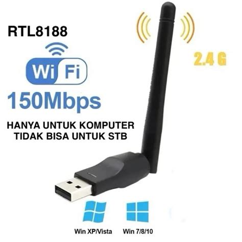 Jual Usb Wifi Receiver Untuk Komputer Rtl8188 Realtek Shopee Indonesia