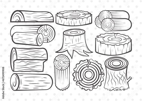 Vetor De Wood Log Clipart Svg Cut File Wood Svg Tree Log Svg Tree Rings Svg Growth Rings