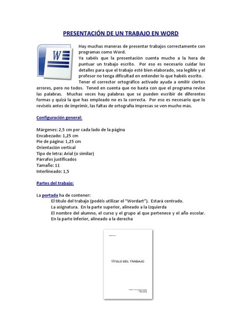 Presentacion De Un Trabajo Escrito Arbol