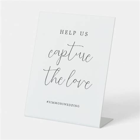 Elegant Script Capture The Love Social Media Pedestal Sign Zazzle