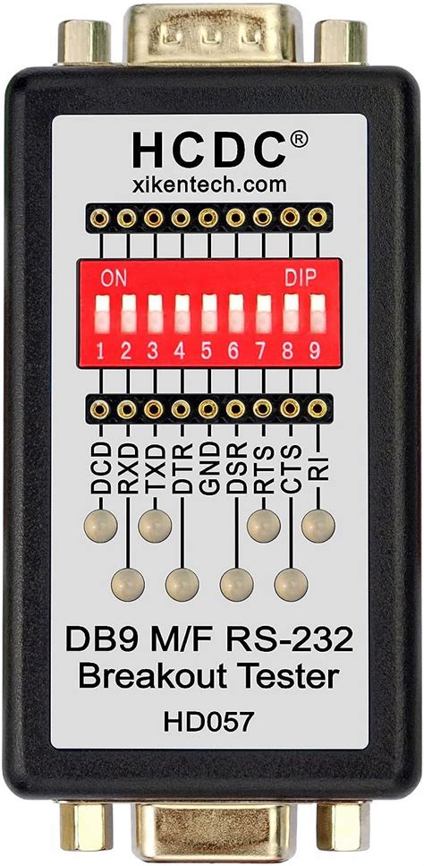 HCDC RS232 Breakout Tester LED Monitor DB9 Male To Female Breakout Module HD057 Amazon Com