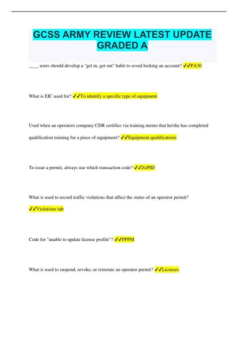 Gcss Army Review Latest Update Graded A Gcss Army Stuvia Us