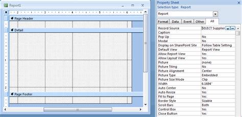 Ms Access 2007 Record Source For Report