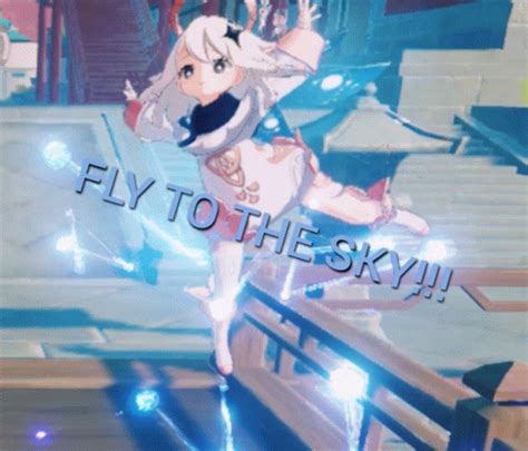 Genshin Impact Paimon Gif Genshin Impact Paimon Flying To The Sky Discover Share Gifs