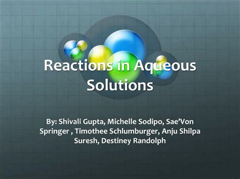 PPT Reactions In Aqueous Solutions PowerPoint Presentation Free Download ID
