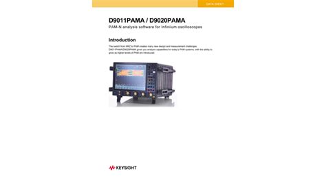 D9020pama Pulse Amplitude Modulation Pam N Analysis Software For Infiniium 90000 V Z And