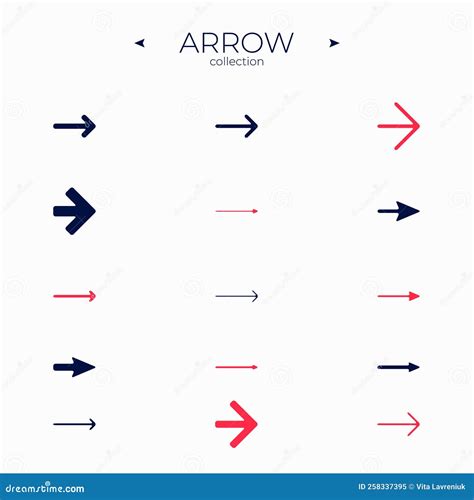 Line Arrow Icon Set Line Icons Collection Modern Vector Symbols