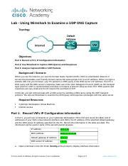 Lab Using Wireshark To Examine A UDP DNS Capture Docx Lab Using Wireshark To