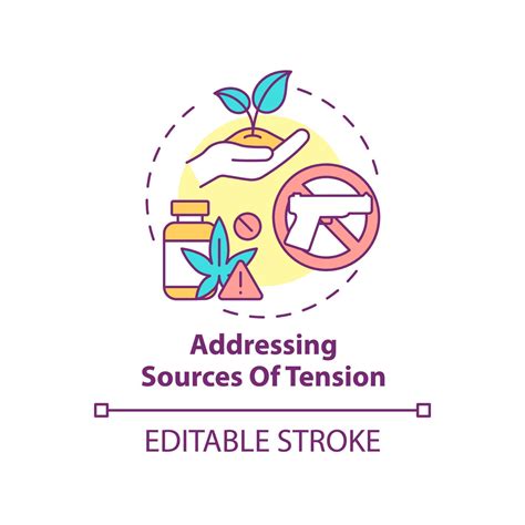 Addressing Sources Of Tension Concept Icon Armed Conflicts Prevention Solution Abstract Idea