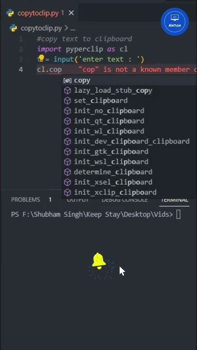 Copy Text To Users Clipboard Using Python Shorts Short Youtube