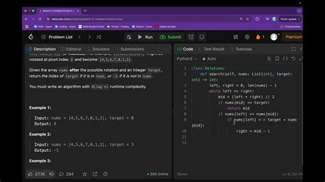 search in rotated sorted array leetcode youtube