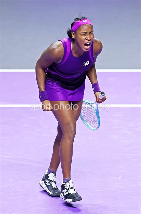 Coco Gauff Usa Celebrates V Qinwen Zheng China Wta Finals Riyadh 2024 Images Tennis Posters