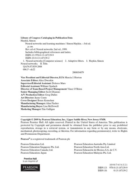 Neural Networks And Learning Machines