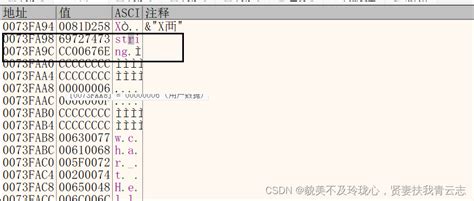 分析字符串在内存中存储字符串 在内存中的存储 汇编 Csdn博客