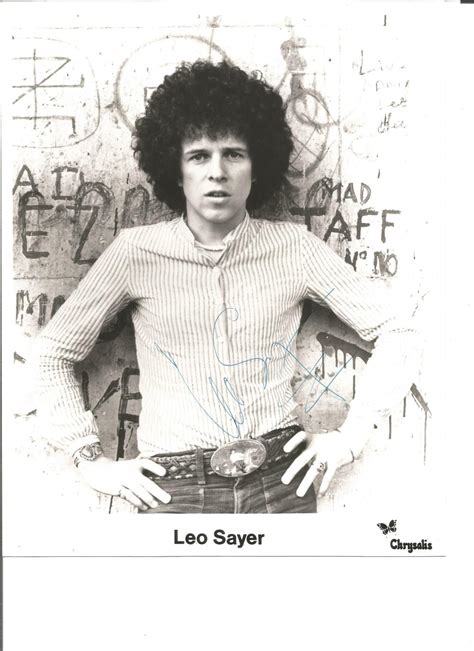 Leo Sayer Signed 10x8 Black And White Photo English Austral