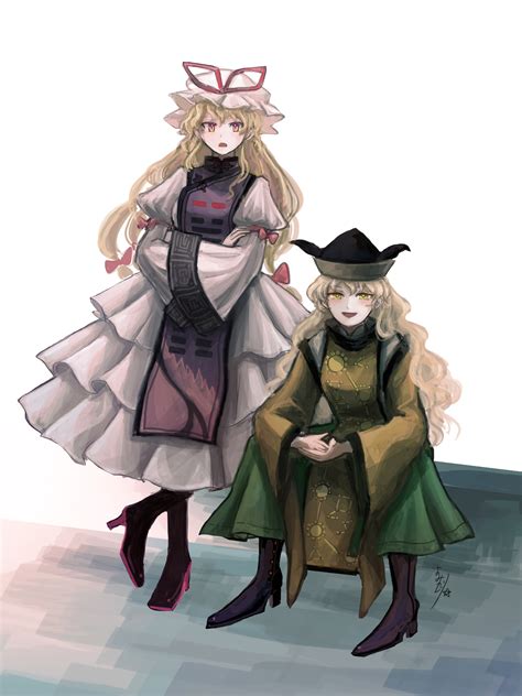 Yakumo Yukari And Matara Okina Touhou Drawn By Katari Danbooru