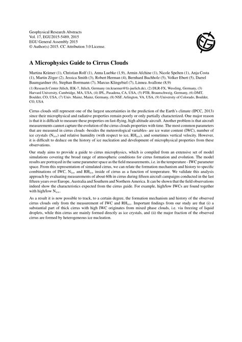 Pdf A Microphysics Guide To Cirrus Clouds