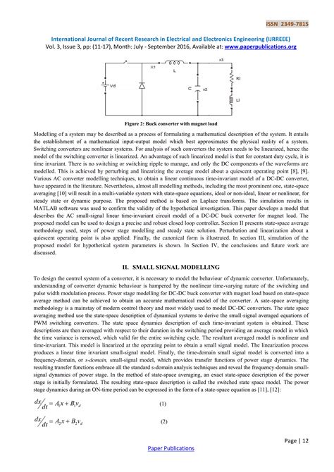 Small Signal Modelling Of A Buck Converter Using State Space Averaging For Magnet Load Pdf