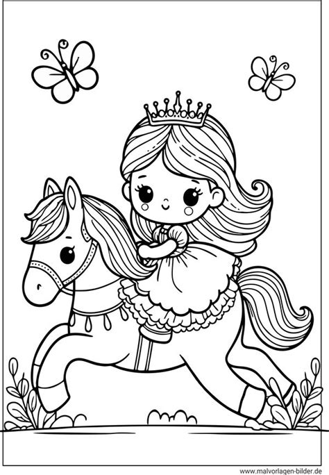 Prinzessin Reitet Ihr Pferd Ausmalbild